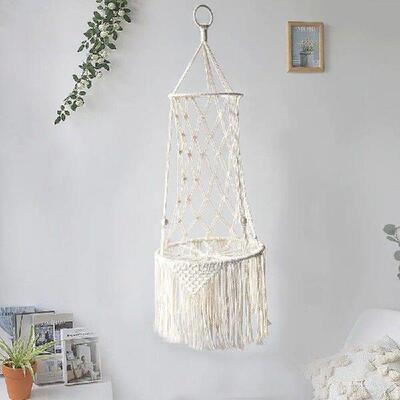 Handwoven Pet Hammock Basket - Minimalist Wall-Mounted Cat