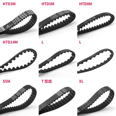 HTD14M720~1470同步带0/40/50mm带宽单面橡胶传送带传动环形