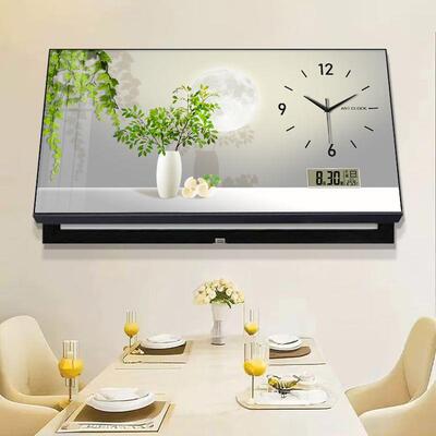 TWA简约植万年历尺寸挂电表箱装饰画绿带钟表遮挡配电箱开关时钟