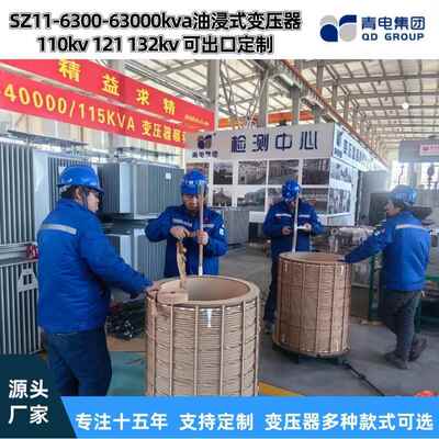 青电变压器厂 SZ20- 6300 25000 63000KVA/110kv油浸式主变压器