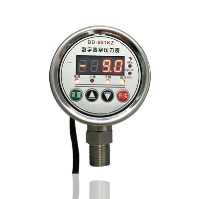 不锈钢数显真空表全钢数字显示负压表BD-801KZ -100~0KPA M20*1.5