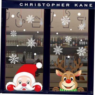 Christmas Decoration Santa Elk Electrostatic Stickers Combin
