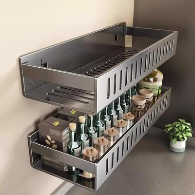 免打孔厨房多功能墙上置物架调味料架子收纳架壁挂式家用用品大全