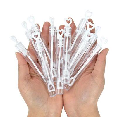 12-100 Pcs Love Heart Wand Tube Bubble Soap bubbles Bottle W