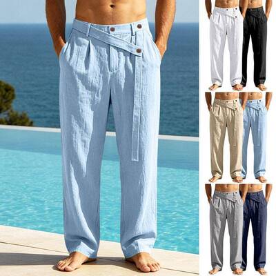 Shorts Pants Casual Linen Loose Italian Naples Old Money