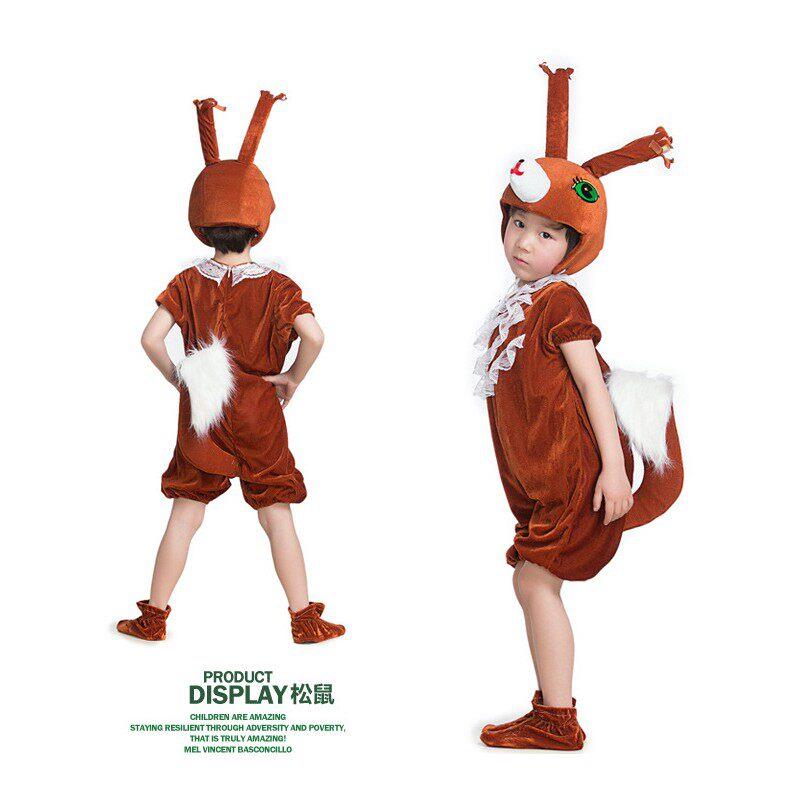 六一儿童表演服装松鼠衣服森林动物演出服幼儿园运动会亲子装夏天
