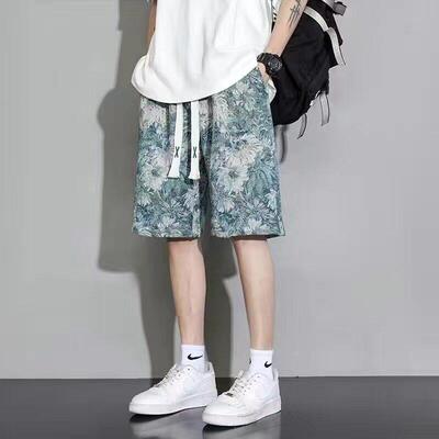 Tropical Floral Print Drawstring Waist Shorts Loose Casual