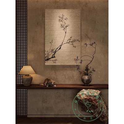 复古客厅画文艺植物中式中式宋氏装饰画民宿美学书房挂画玄关新