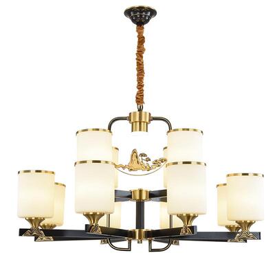 新中式全铜国风吊灯客厅墅封T8833口大客气奢华禅意厅餐厅卧室中