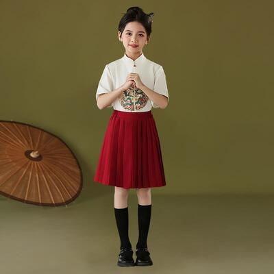 正品儿小童合唱团中演学生吟诗唱红歌表装服汉代马面裙