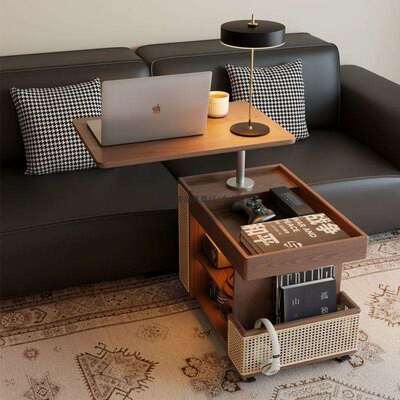 2206实DZtbA6tn木可移动边几士升降茶几家古用客厅巴沙发边柜子中