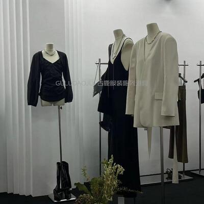 模特展示架婚纱平肩扁身半身人台服装店橱窗假人女模特架子展示架