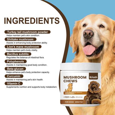 Kriath Dog Mushroom Chews Gentle Formula for Daily Care to B