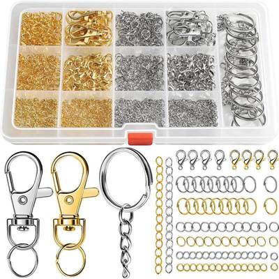 968pcs Jewelry Making Jump Rings, Lobster Clasp, Key Chain