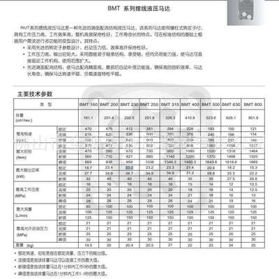 镇江大力液压马达 摆线马达BMT高速马达BMT-160-4MDBMT-250-K6-GD