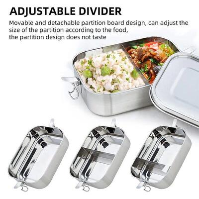 Stainless Steel Square Lunch Box Sealed Insulation Bento Box