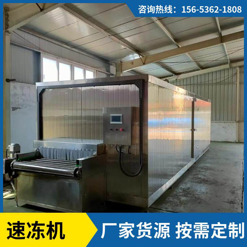 厂家直供全自动鸡爪鸡翅肉制品隧道式速冻机海参生蚝速冻机设备