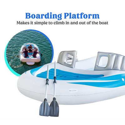 现货充气船水上漂流大船浮岛大游轮6人豪华娱乐休闲派对游艇大船