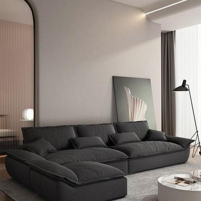 意式极简帆船科技绒布沙发超宽坐艺QNY深现代简约大乳胶羽网红款