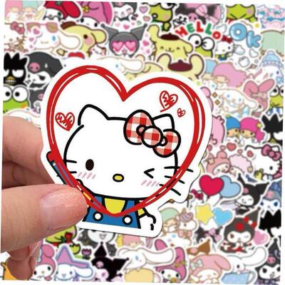 50/100pcs Mixed Cartoon Sanrio Stickers Cute Hello Kitty Cin