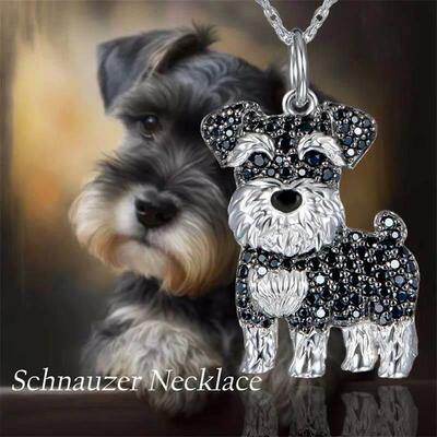 Exquisite and Cute Schnauzer Dog Pendant Necklace for Women