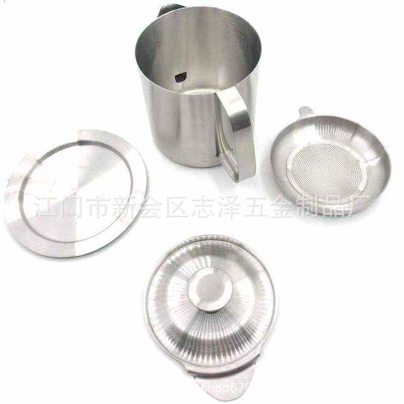 厨房油渣油壶二合一滤瓶  器过滤倒油不锈钢 杯家用储油罐304隔油