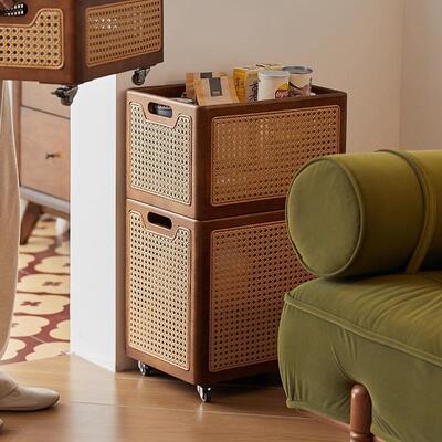 室移动桌下夹木多层实藤ATI缝编收纳柜卧杂物床头小型落地窄缝储