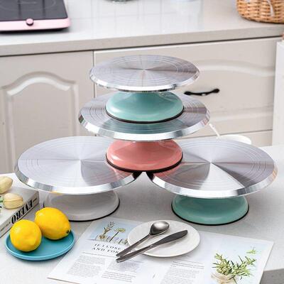 Metal Cake Turntable Nonslip Cake Display Stand Stainless