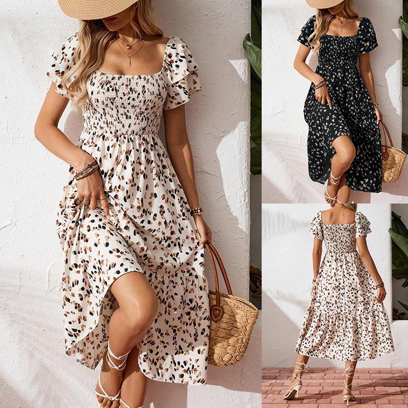 Women's ruffled floral dress 女装荷叶边碎花连衣裙