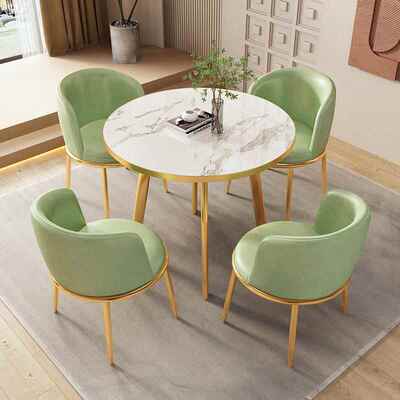 现代展厅营销中心店休息区奢一桌011101四椅酒轻售谈楼处接待洽桌