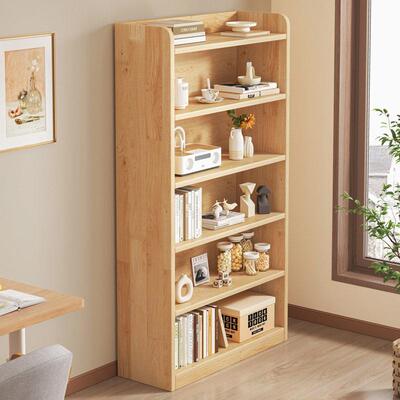 Solid wood bookshelf shelf, wall mounted storage cabinet