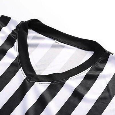 Court Uniform Striped Shape Short Sleeve V-neck Referee