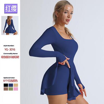Women Elastic Dress Backless Sleeve Tennis Commute Playing