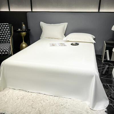 120支长棉绒床单床笠DBR单件纯棉全缎棉贡纯色单人双人学舍生宿床