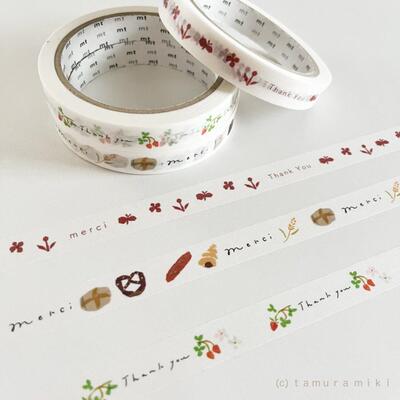 【现货】日本mt田村美纪限定大卷强粘手帐拼贴15mm*25m