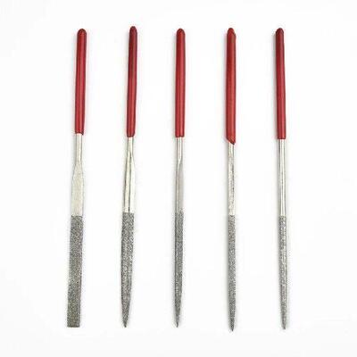 5pc File Set Plastic Handle Metal Stone Grinding Flat