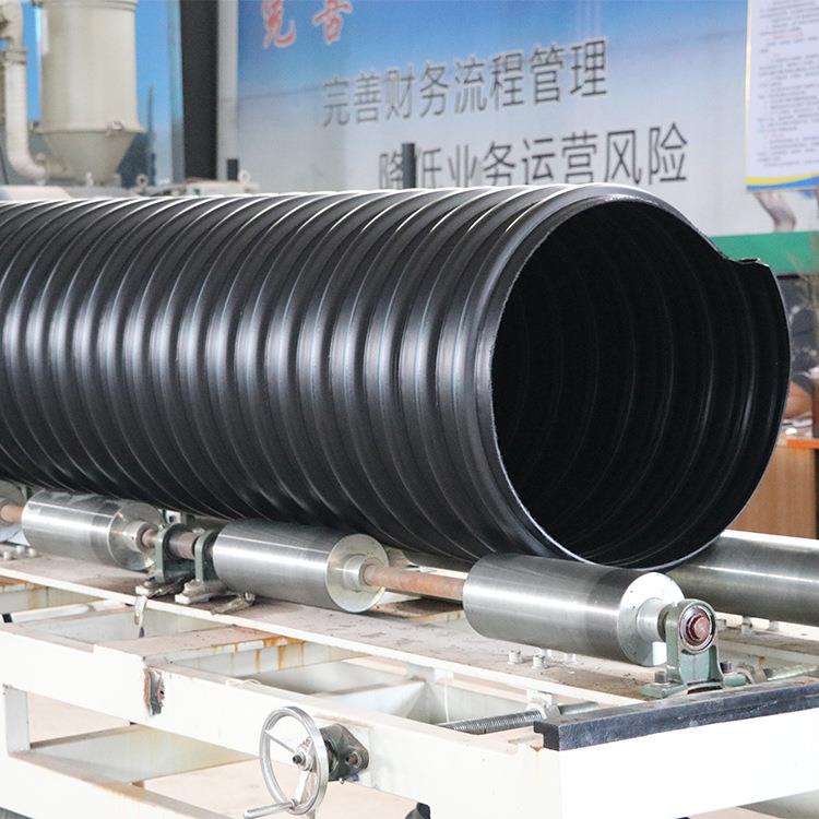 厂家直供HDPE钢带管大口径黑色波纹管市政建筑工程排污管下水管道