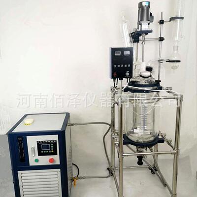 双层S212-50L型玻璃反应釜双层玻璃反应器玻璃反应器厂家发货