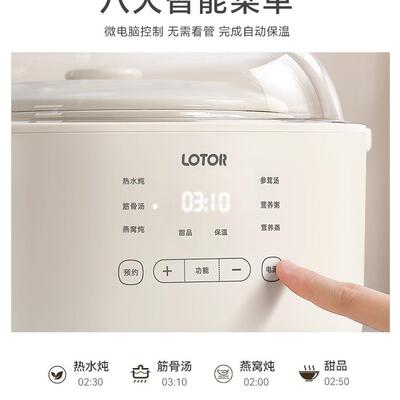 lto大白电炖锅炖盅隔水电炖家用oD31全自动陶瓷r小型煲汤蒸煮2一4