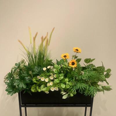 仿真断绿植tb-80128束造景装饰合组摆件橱窗花隔花槽花排景观假花