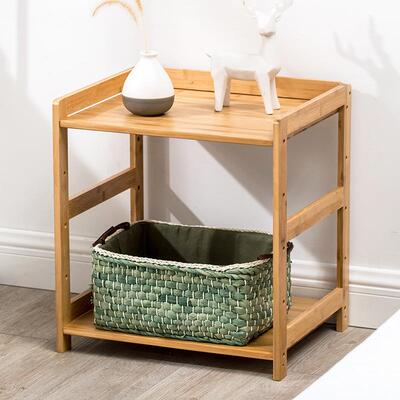 卧室户CTG-BF-C小竹型床头柜简约现代多层床边桌制简易实木置收纳