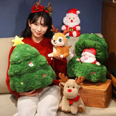 Cute Christmas Father Plush Toy Stuffed Soft Animals Deer e