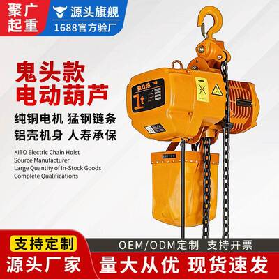 工厂货源鬼头电动葫芦220v80v链条电动葫芦固定移动环链起吊重机