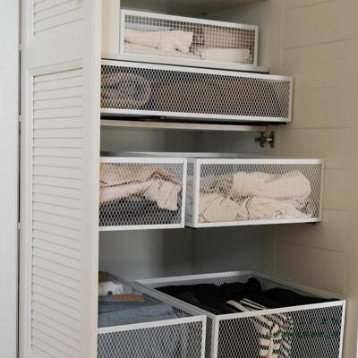 铁筐艺网篮格收F98HJT95纳橱柜收纳杂物置物篮子定制厨房衣柜抽屉