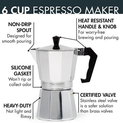 Stovetop Espresso Coffee Maker Moka Pot Espresso Cuban Café