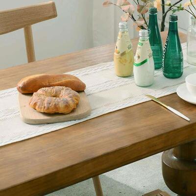 Linen Table Runner Farmhouse Rustic Table Runners with Tasse