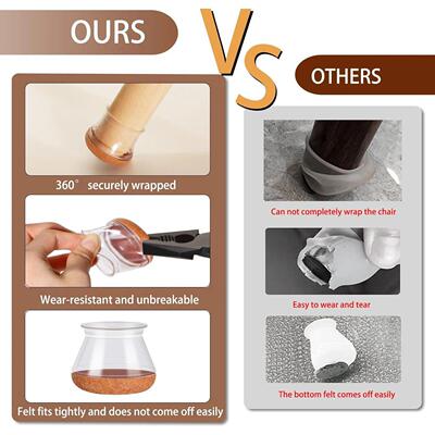 24 Pcs Chair Leg Floor Protectors for Hardwood Floors, Silic