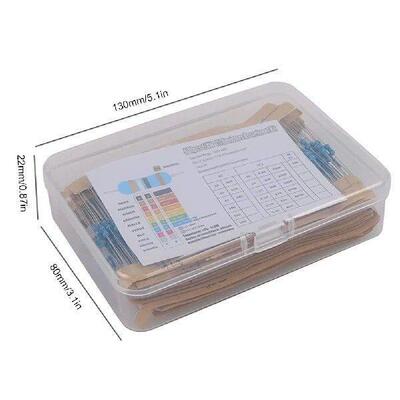 300/600pcs Mixed Metal Film Resistance Pack 10R-1M