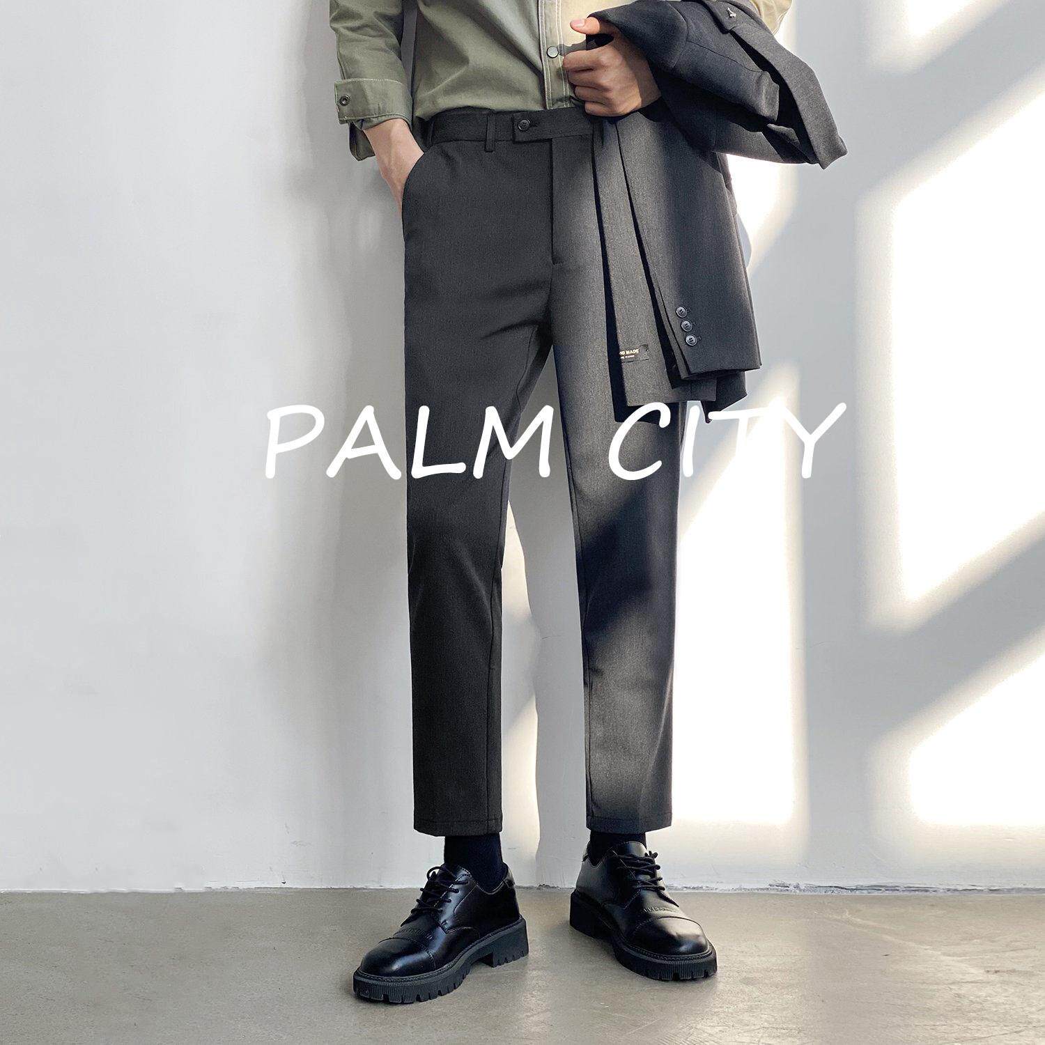 【PALM】高端西裤男商务正装春夏季垂感男士休闲九分西装裤修身裤