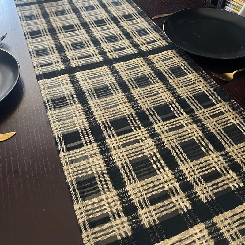 覆古高端轻奢餐桌桌旗布电视柜茶几边柜长条盖巾布高级感桌布定制